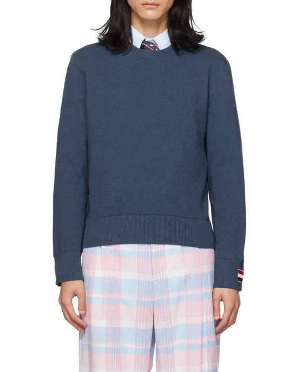 Thom Browne Round Neck Knit Jumper - Blue