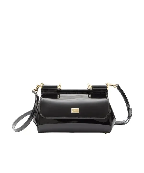Dolce & Gabbana Logo Plaque Sicily Handbag - Black