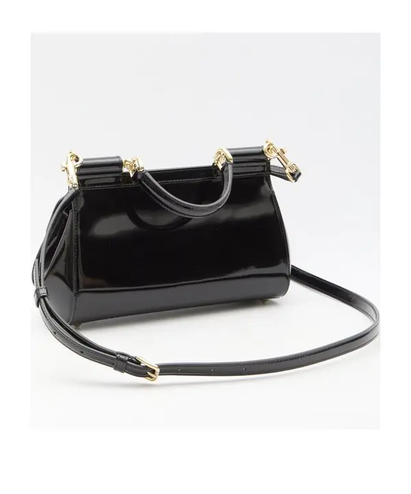 Dolce & Gabbana Logo Plaque Sicily Handbag - Black