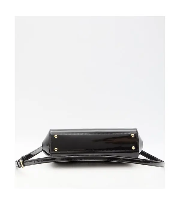 Dolce & Gabbana Logo Plaque Sicily Handbag - Black