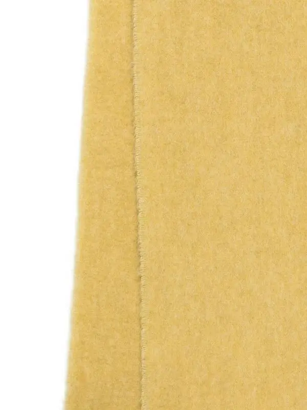 Ami Logo Detailed Fringed-hem Scarf - Yellow