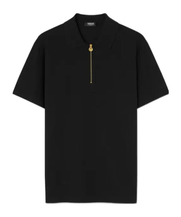 Versace 1/4 Zipped Short-sleeved Polo Shirt