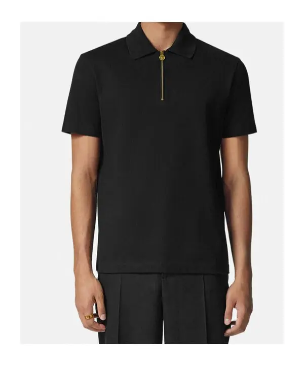 Versace 1/4 Zipped Short-sleeved Polo Shirt