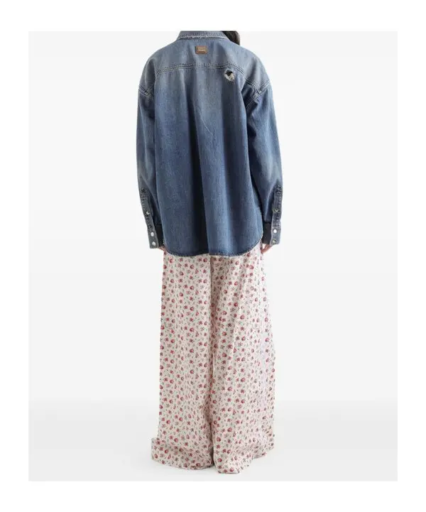 Dolce & Gabbana Floral Print Wide Leg Trousers