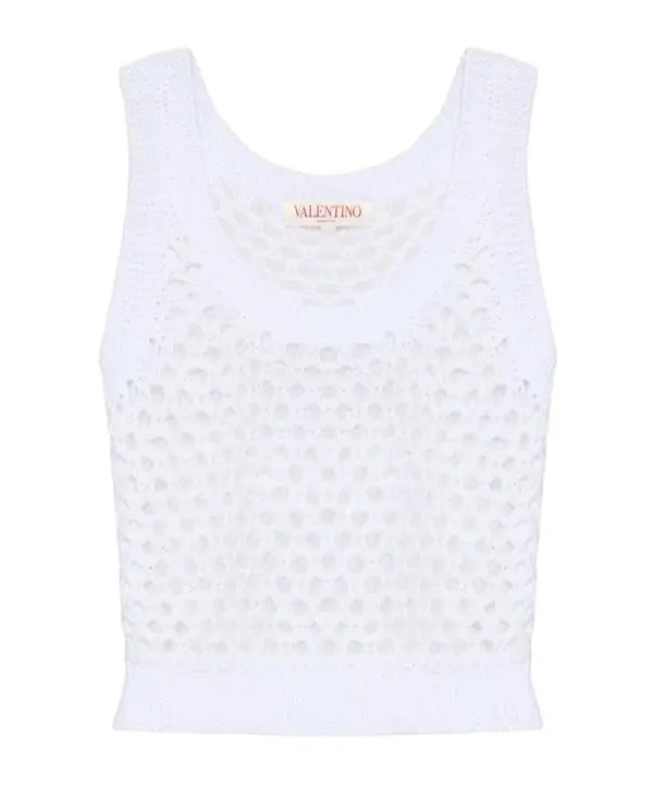 Valentino Garavani Cropped Knit Tank Top - White