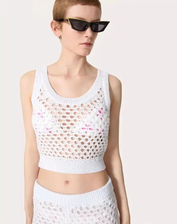 Valentino Garavani Cropped Knit Tank Top
