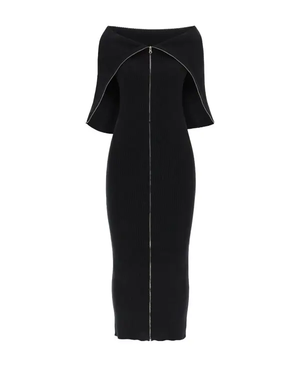 MAISON MARGIELA Ribbed Zip-up Knitted Dress