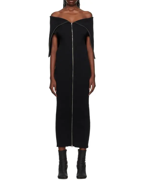 MAISON MARGIELA Ribbed Zip-up Knitted Dress
