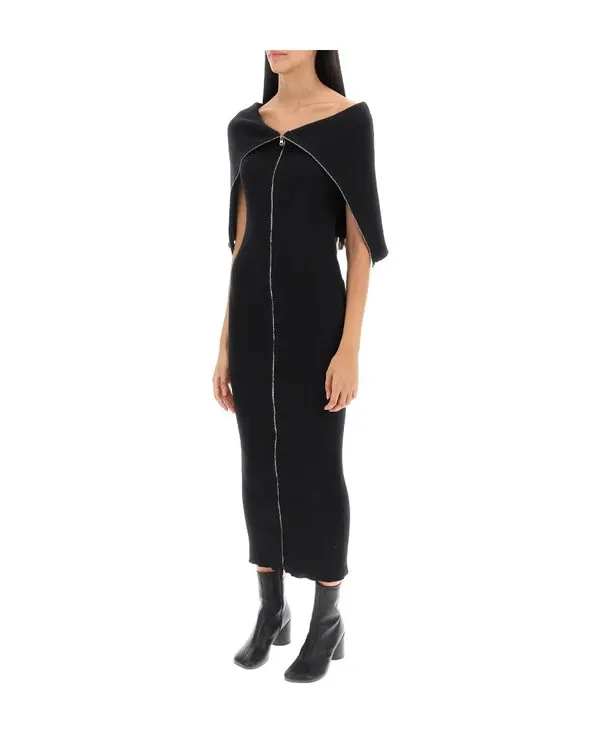 MAISON MARGIELA Ribbed Zip-up Knitted Dress