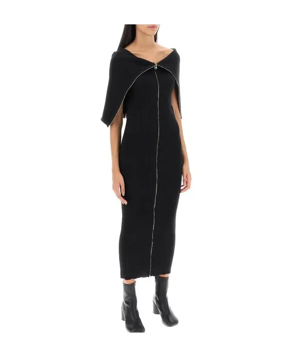 MAISON MARGIELA Ribbed Zip-up Knitted Dress