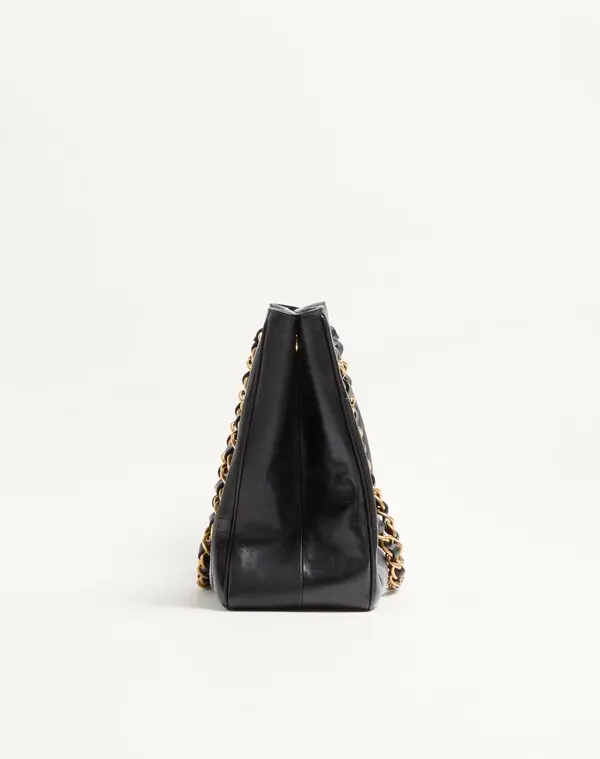 Valentino Garavani Vlogo Signature Chevron Tote Bag - Black