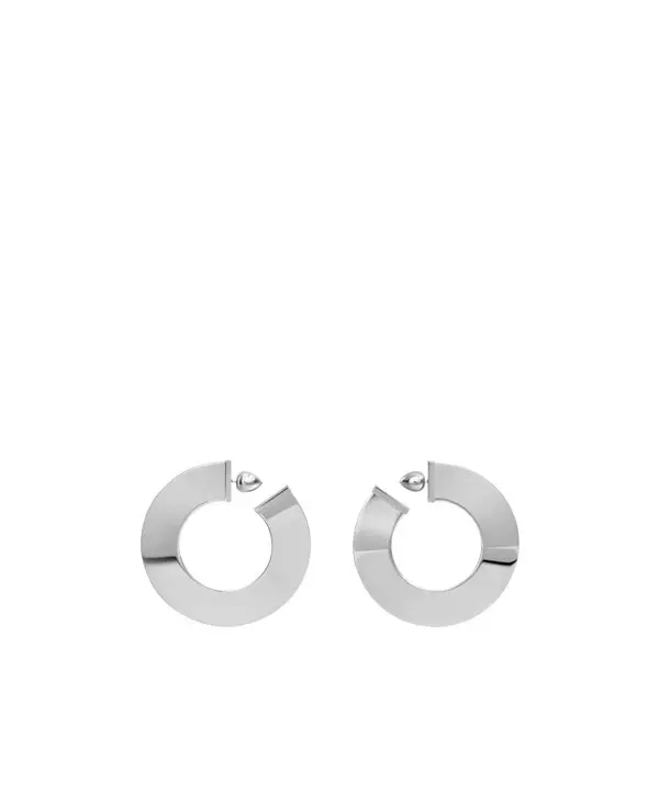 Alaïa Disc-shaped Hoop Earrings - Silver
