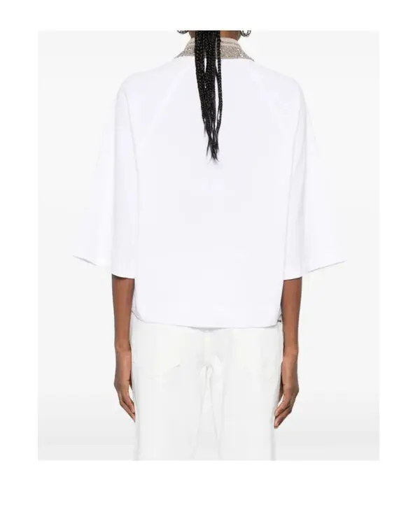 Brunello Cucinelli Embellished Collar Polo Shirt
