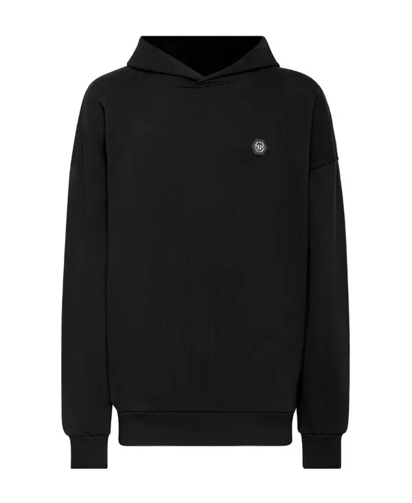 Philipp Plein Long-sleeved Hoodie With Graphic Print And Logo Detail
