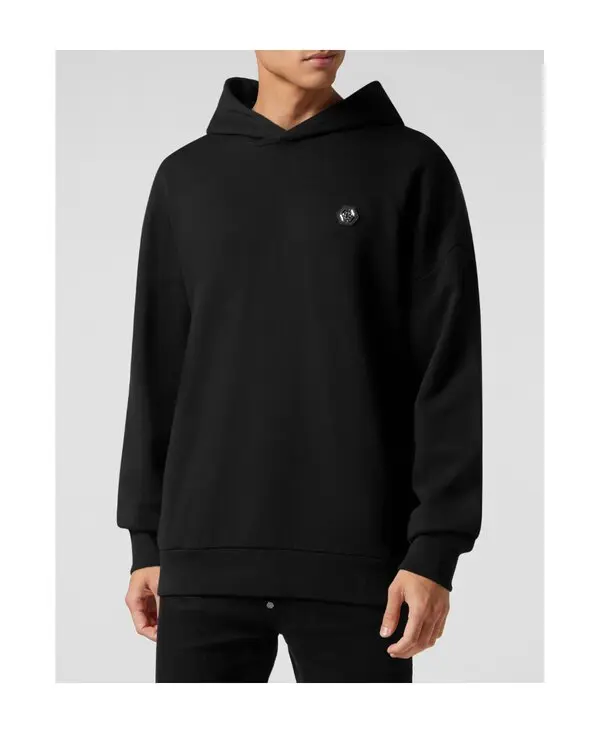 Philipp Plein Long-sleeved Hoodie With Graphic Print And Logo Detail
