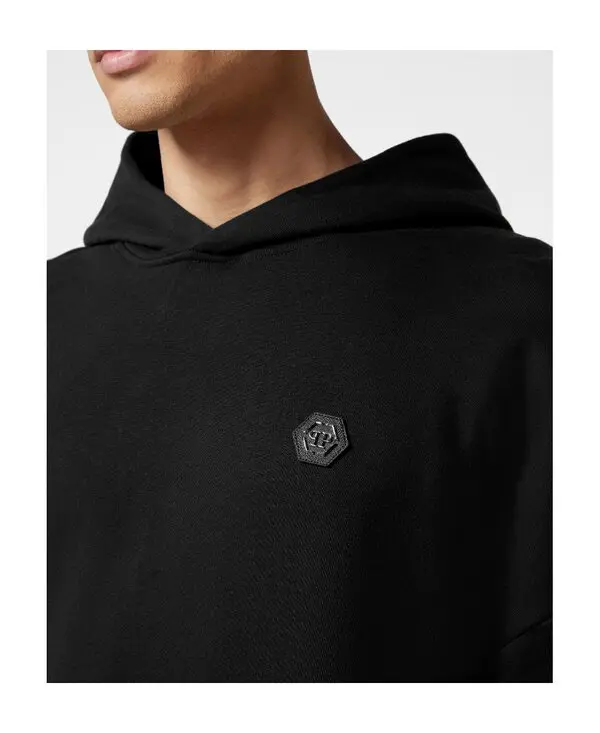 Philipp Plein Long-sleeved Hoodie With Graphic Print And Logo Detail