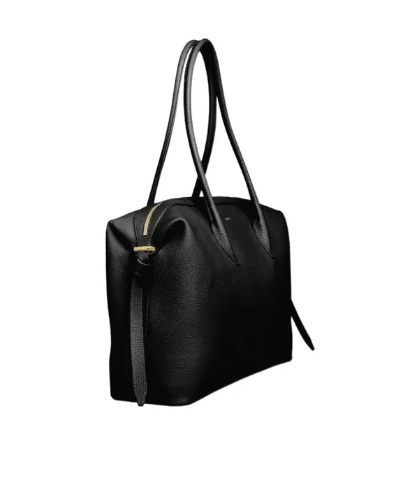 Yuzefi Brioche Duffle Pebble Grained Leather Bag - Black