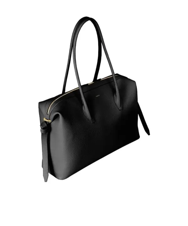Yuzefi Brioche Duffle Pebble Grained Leather Bag - Black