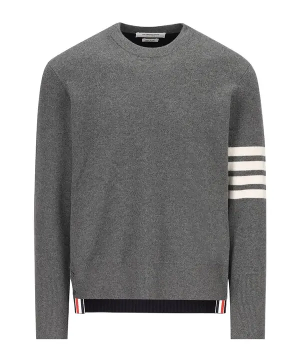 Thom Browne 4-bar Two-toned Knitted Jumper - Grey