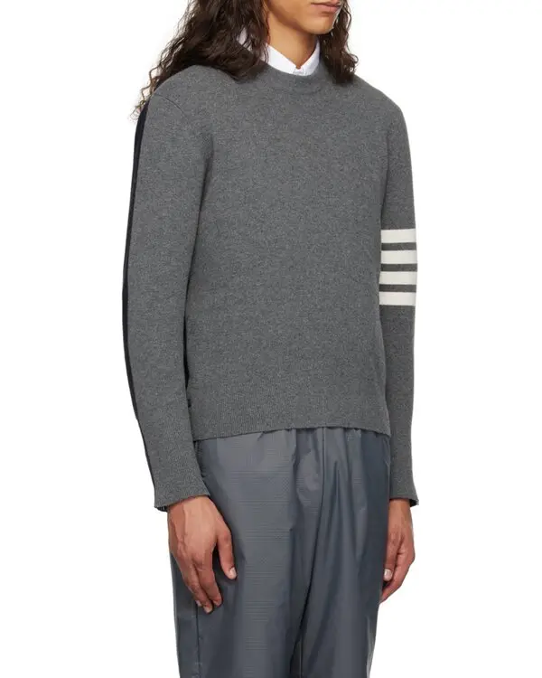 Thom Browne 4-bar Two-toned Knitted Jumper - Grey