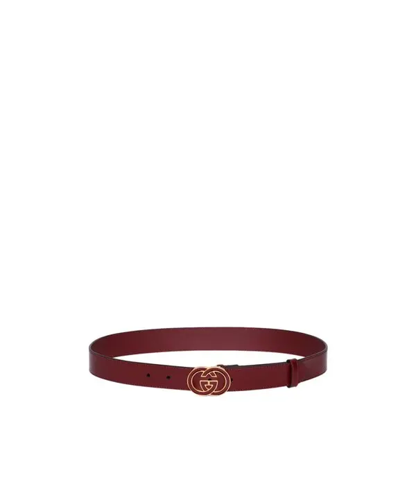 Gucci Interlocking G Buckle Belt - Ancora Red