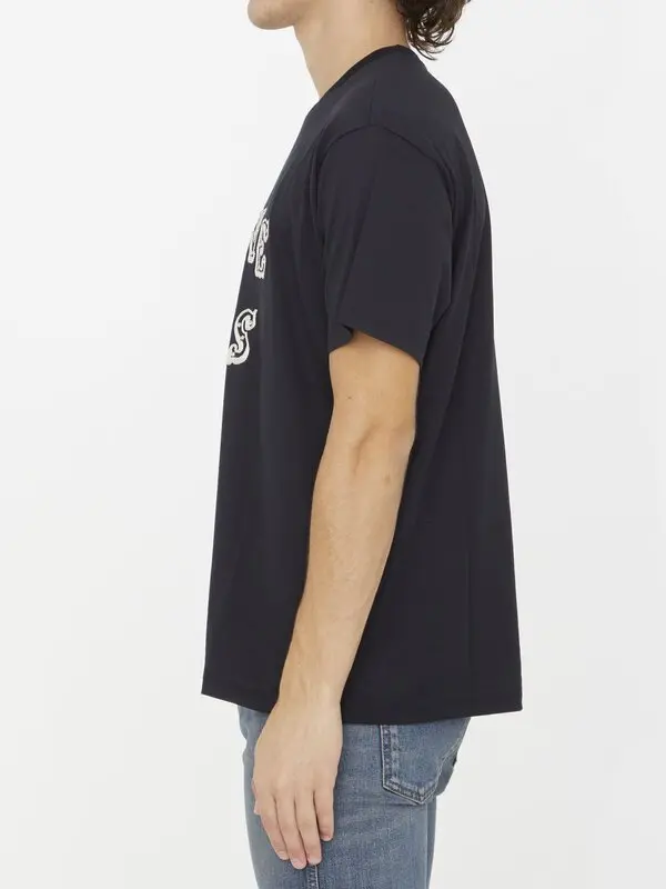 Celine Loose Embroidered T-shirt In Cotton Jersey