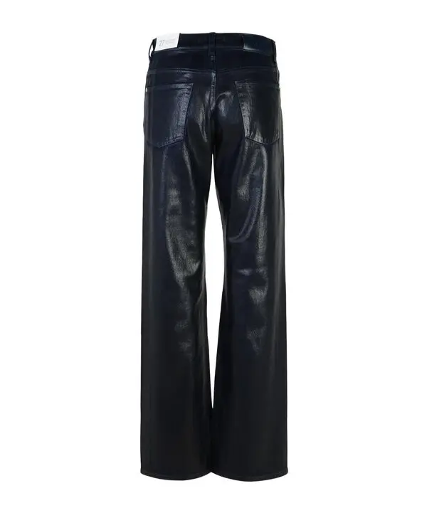 7 For All Mankind Coated Straight-leg Jeans