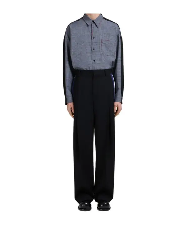 Marni Wool Trousers With Bicolour Side Bands
