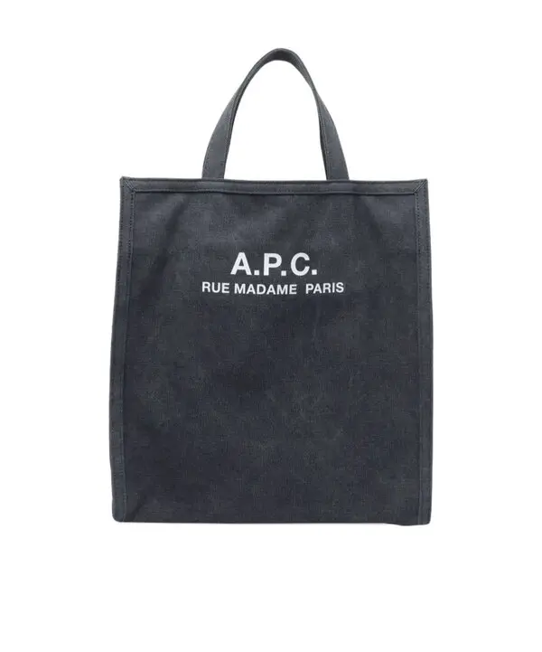 A.p.c. Logo Printed Shopper Bag - Black
