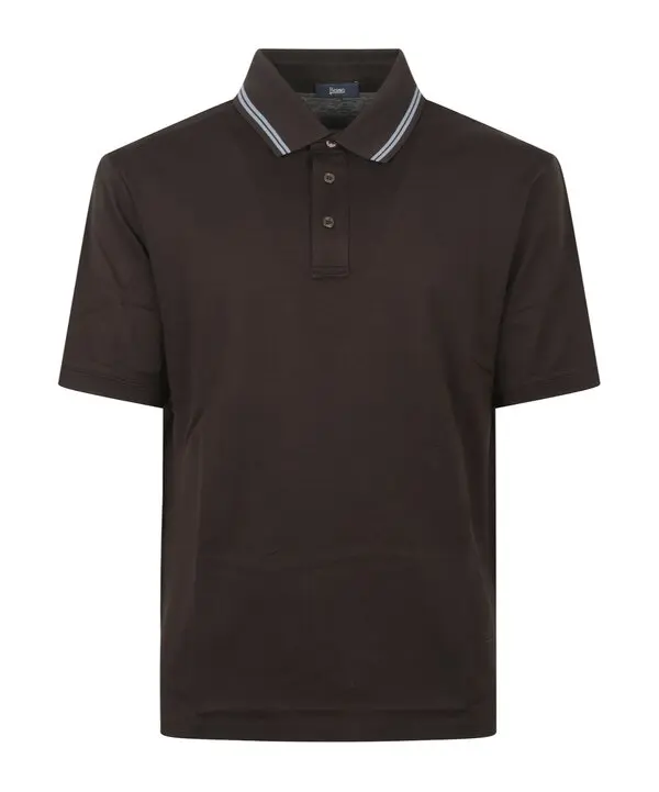 Herno Short Sleeve Polo Shirt - Black