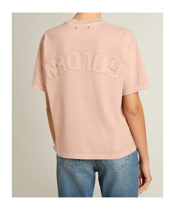 GOLDEN GOOSE Boxy Logo T-shirt - Pink