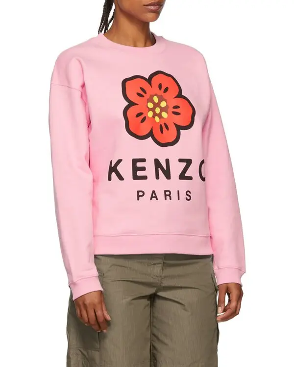 Kenzo Boke Flower Printed Crewneck Sweatshirt - Pink
