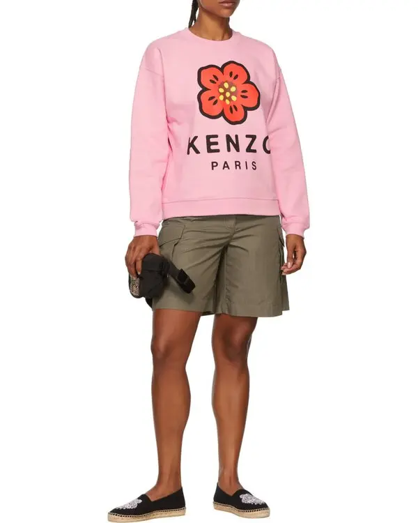 Kenzo Boke Flower Printed Crewneck Sweatshirt - Pink