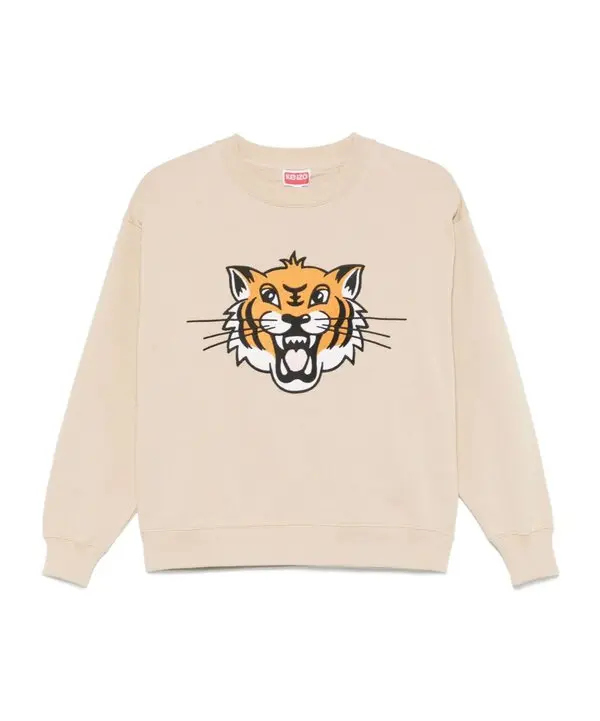 Kenzo Happy Tiger Embroidered Sweatshirt - Nude