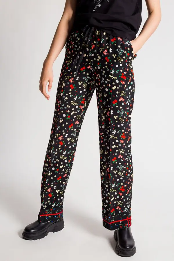 Red Valentino Floral Printed Straight-leg Trousers
