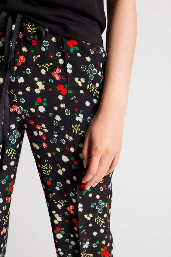 Red Valentino Floral Printed Straight-leg Trousers