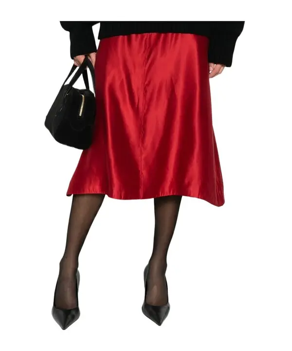Khaite Satin Midi Skirt