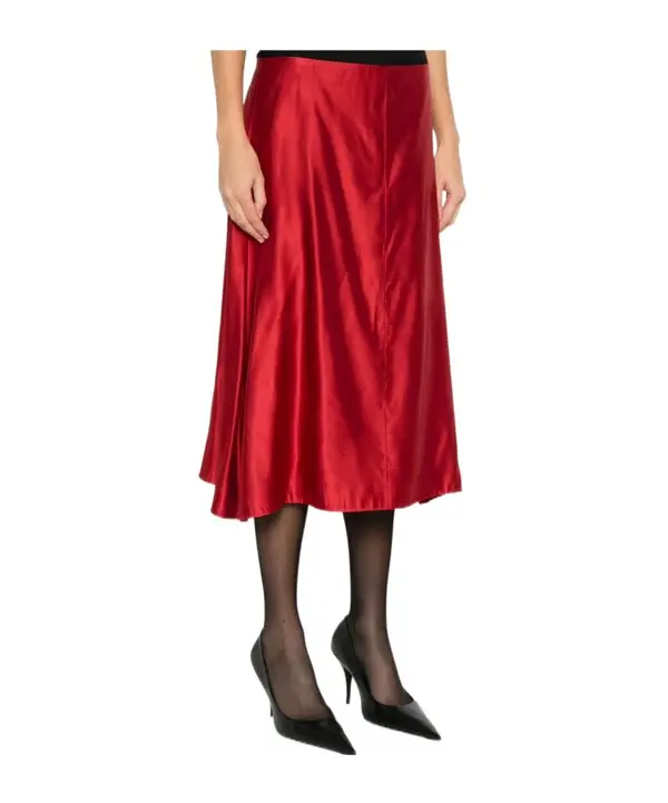 Khaite Satin Midi Skirt