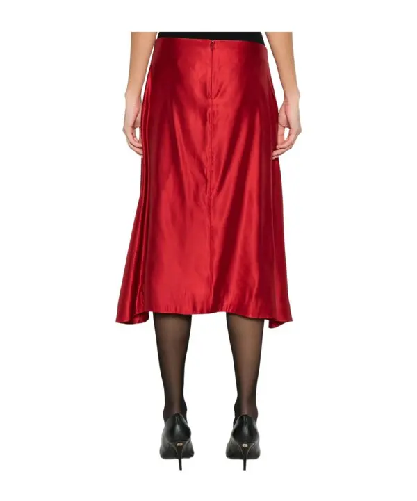 Khaite Satin Midi Skirt