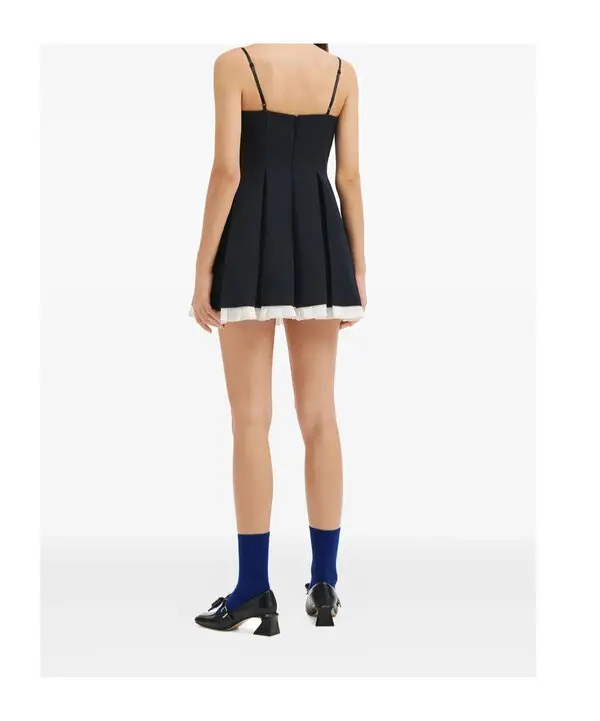 SHUSHU/TONG Pleated Sweetheart Dress - Black