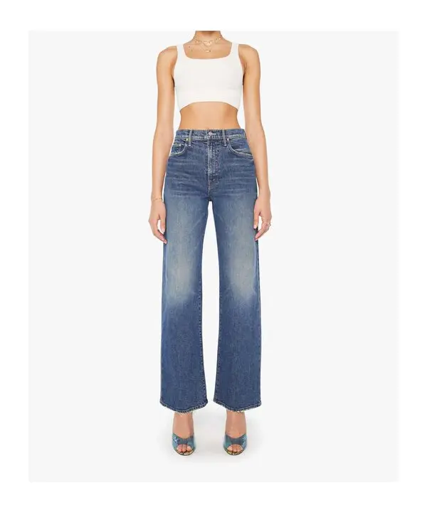 MOTHER The Lasso Sneak Distressed Jeans - Blue