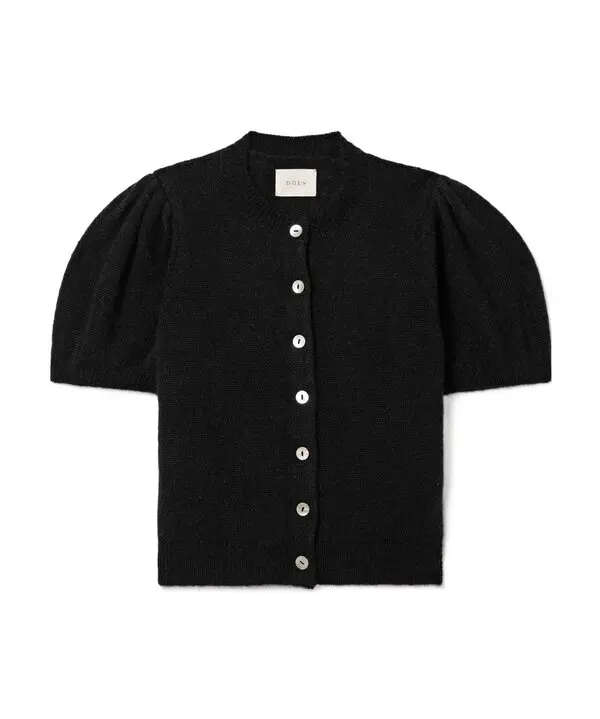 DÔEN Puff-sleeve Cardigan - Black