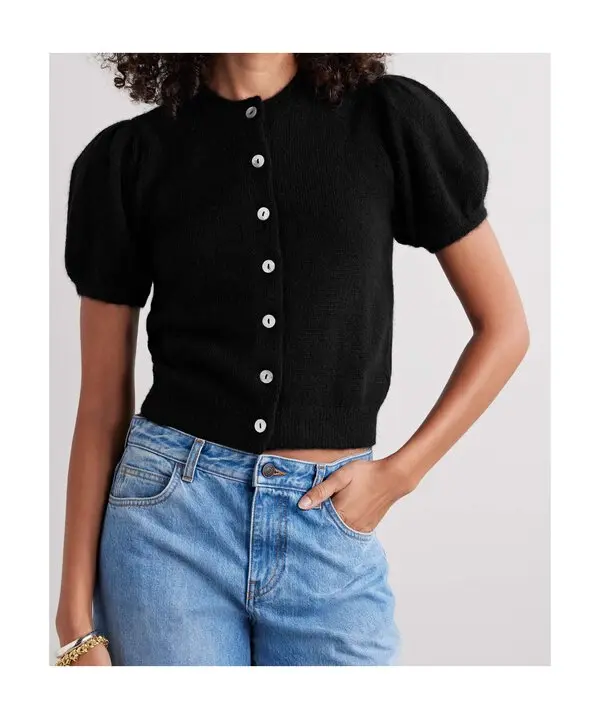 DÔEN Puff-sleeve Cardigan