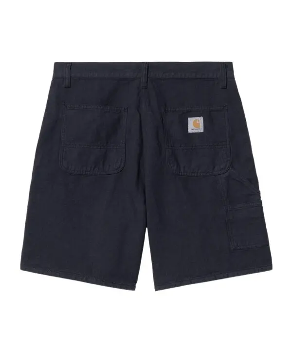 Carhartt Work In Progress Walter Single Knee Logo-patch Shorts - Deep Navy