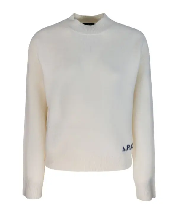 A.p.c. Crewneck Knitted Jumper - White