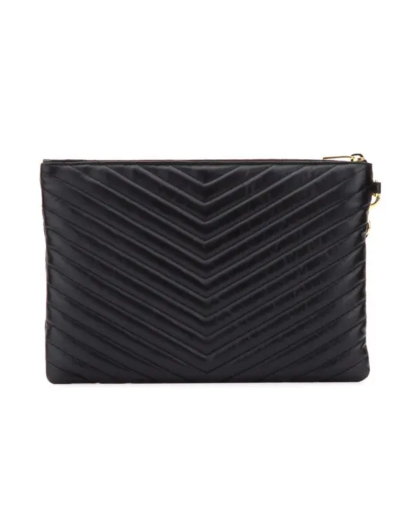 Saint Laurent Cassandre Matelassé Quilted Zipped Pouch