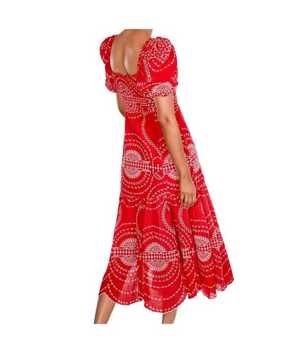 Charo Ruiz Ibiza Kaysa Long Dress With Puff Sleeves And Ruffled Hem