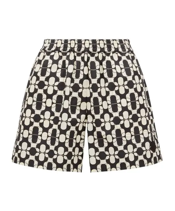 Moncler Geometric Print Shorts - Blue/white
