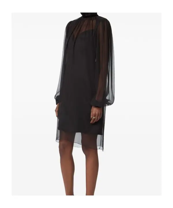 Nina Ricci High-neck Balloon-sleeve Mini Dress