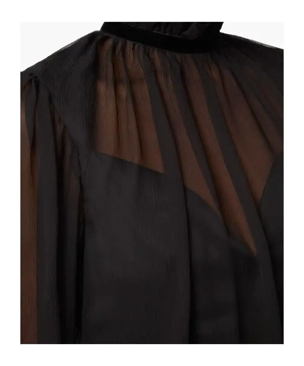 Nina Ricci High-neck Balloon-sleeve Mini Dress